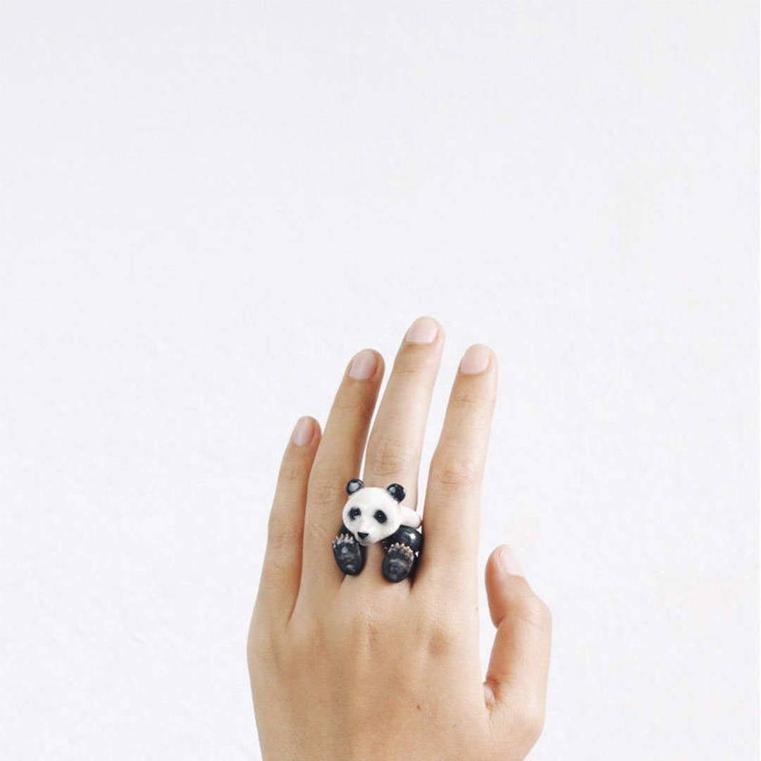 3-piece Panda Rings - Animal Jewelry -three Pieces Ring Collection ...