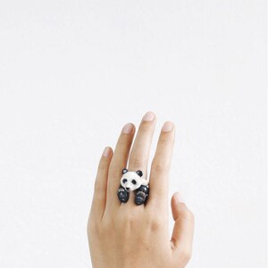 3-piece Panda Rings - Animal Jewelry -three Pieces Ring Collection ...