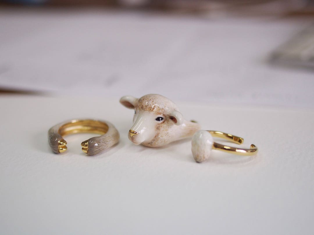 Sheep Trio Ring Animal Jewelry three Pieces Ring - Etsy