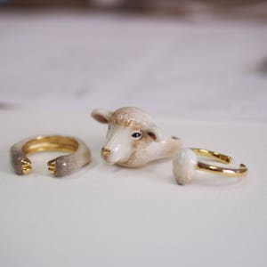 Sheep Trio Ring Animal Jewelry three Pieces Ring - Etsy