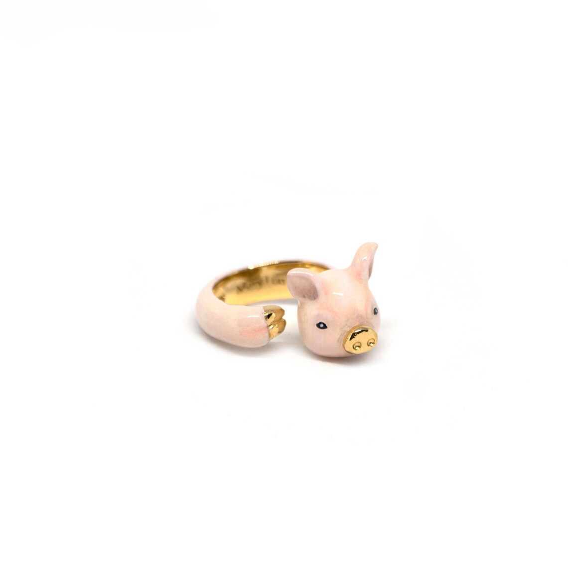 Pig Hug Ring Pig Ring Animal Jewellery Marylou hugging - Etsy