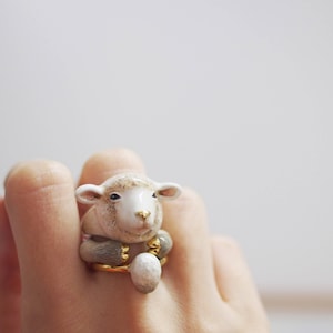 Sheep Trio Ring Animal Jewelry three Pieces Ring - Etsy