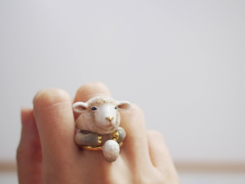 Sheep Trio Ring Animal Jewelry Three pieces Ring | Etsy