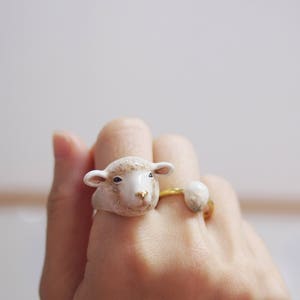 Sheep Trio Ring Animal Jewelry three Pieces Ring - Etsy
