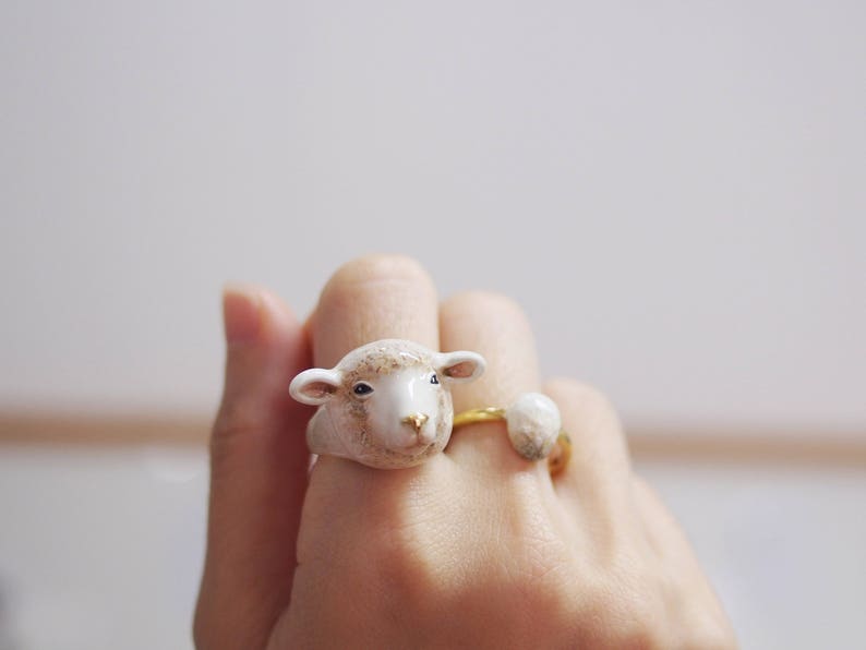 Sheep Trio Ring Animal Jewelry Three pieces Ring | Etsy