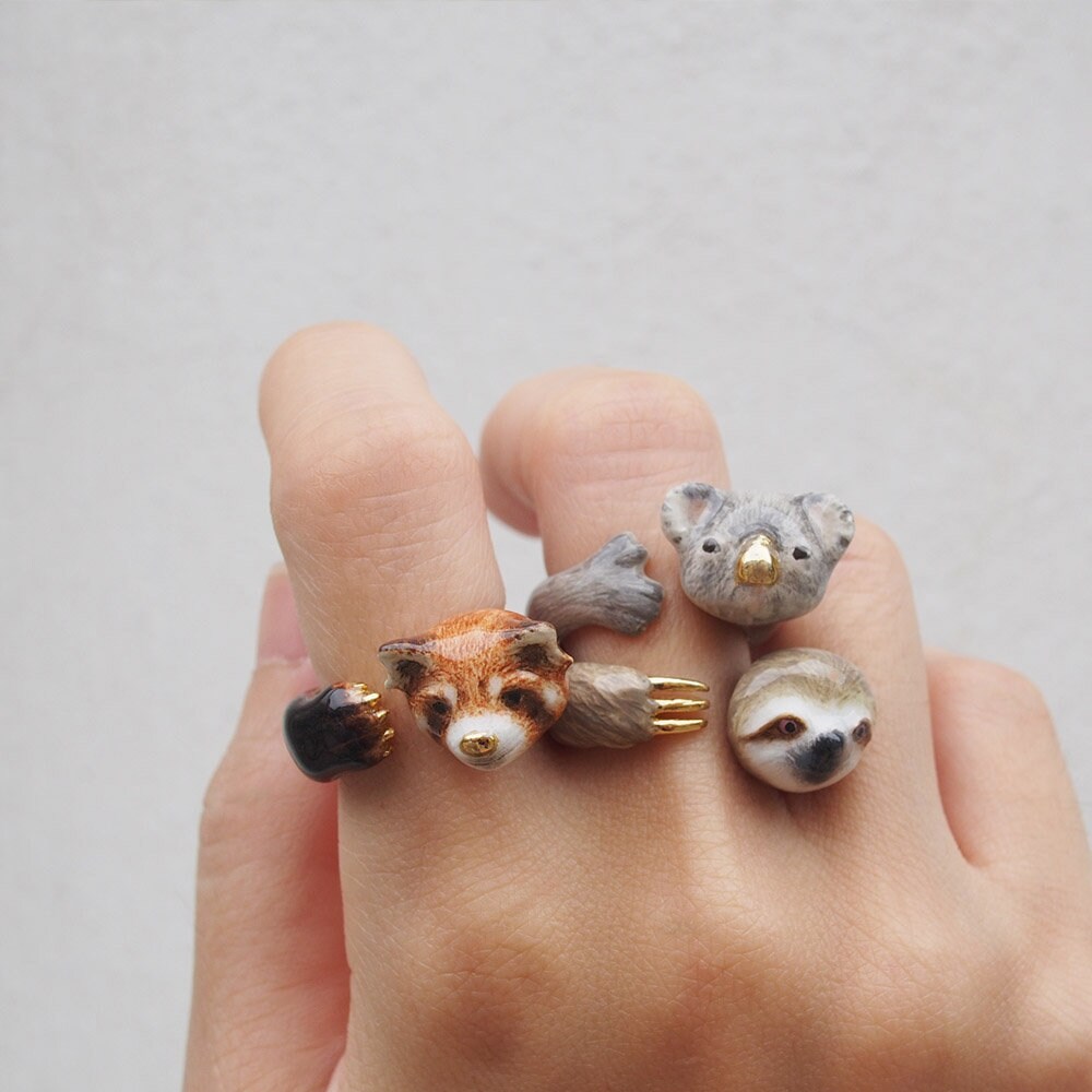 Koala ringhugging koala ringanimal jewellery marylou | Etsy