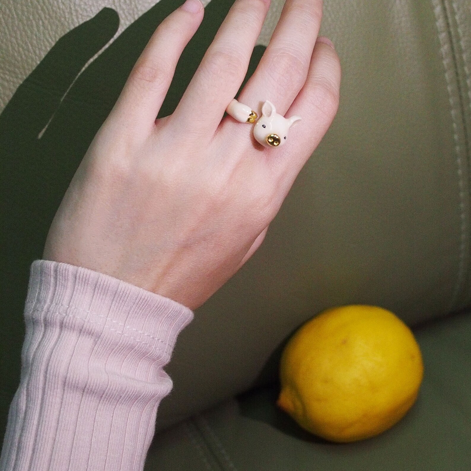 Pig Hug Ring Pig Ring Animal Jewellery Marylou hugging - Etsy