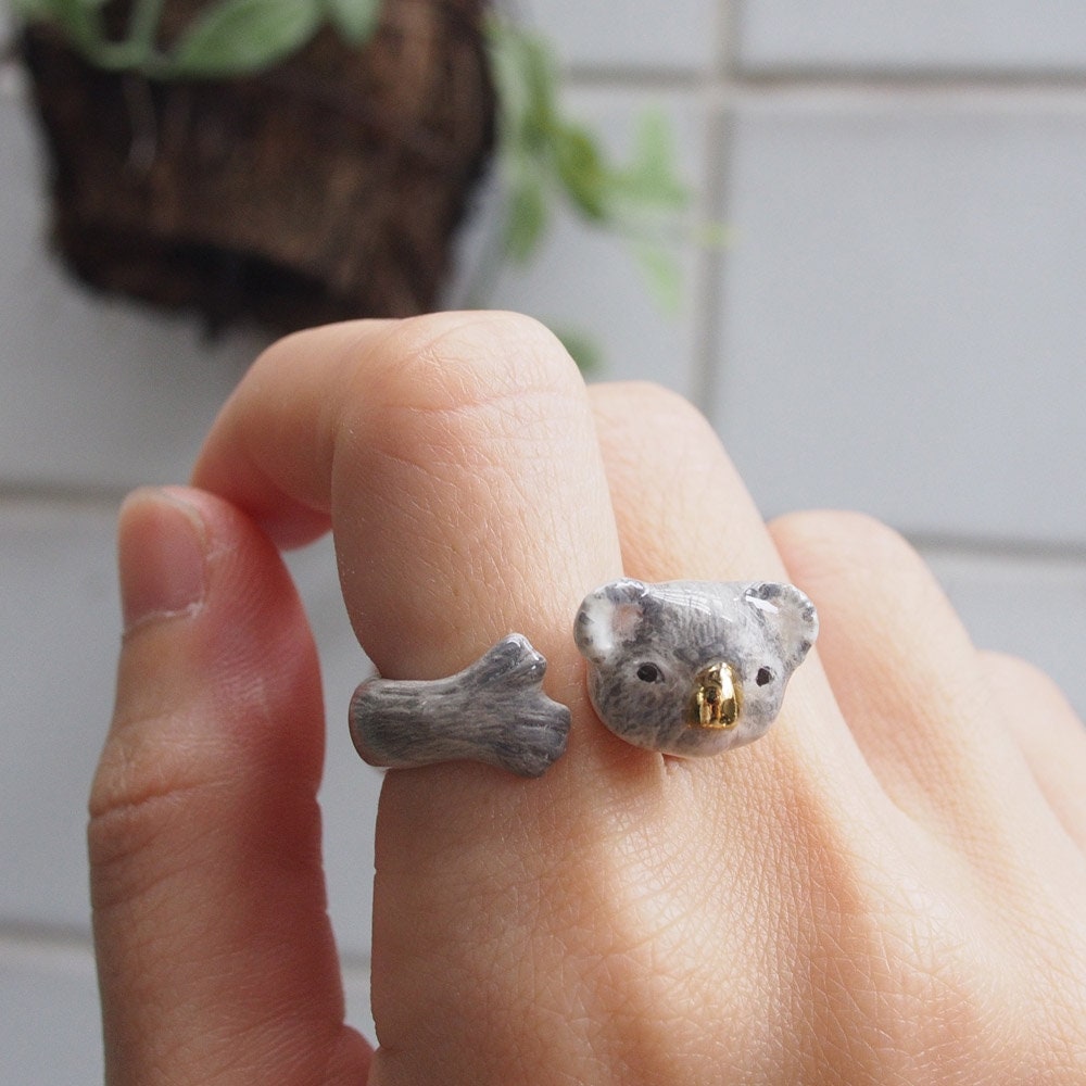 Koala Ringhugging Koala Ringanimal Jewellery Marylou - Etsy