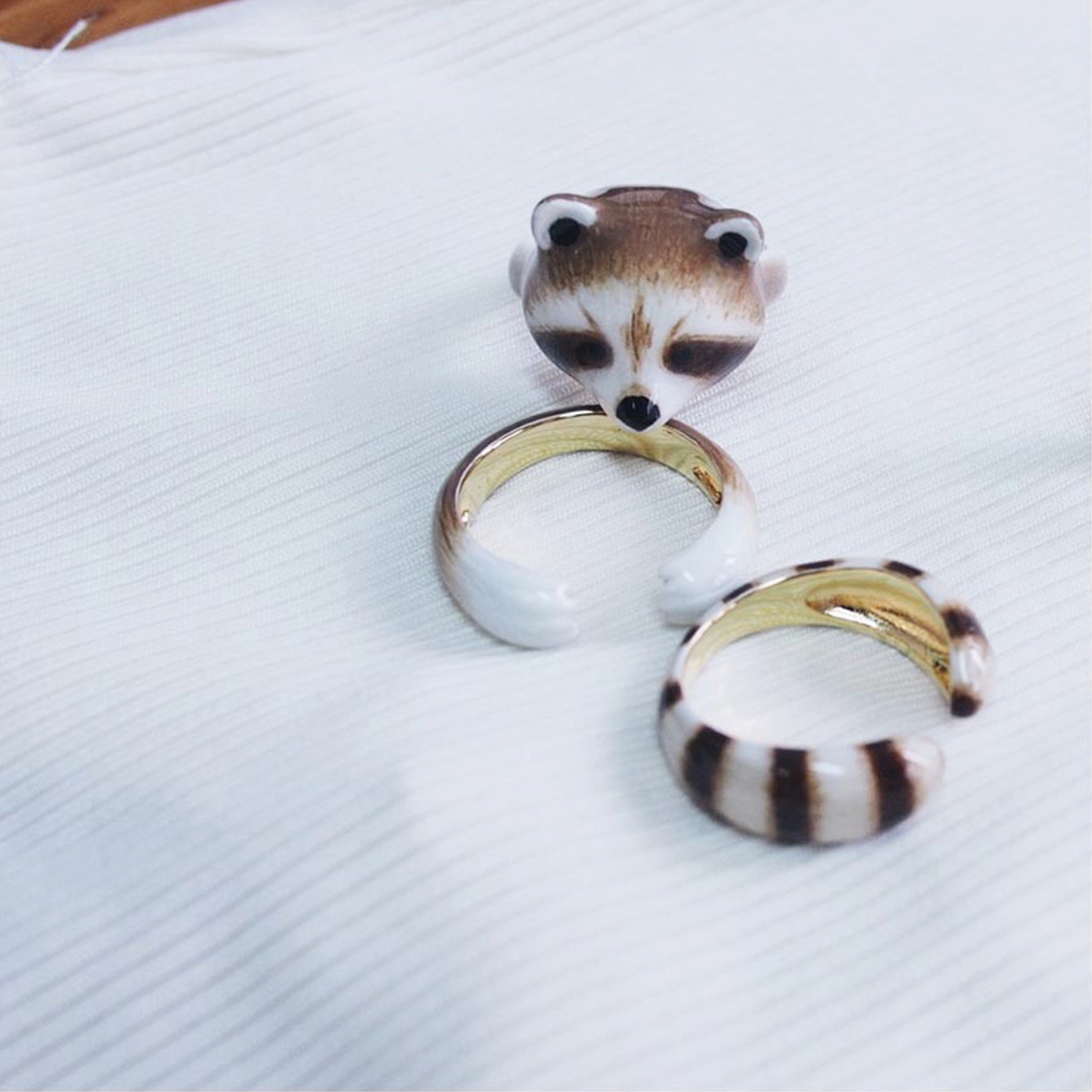 3-piece Raccoon Rings Animal Jewelry three Pieces Ring - Etsy