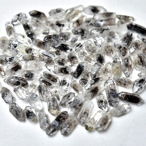 Natural Form Salt and Pepper Herkimer Diamond Quartz, Two Point ...