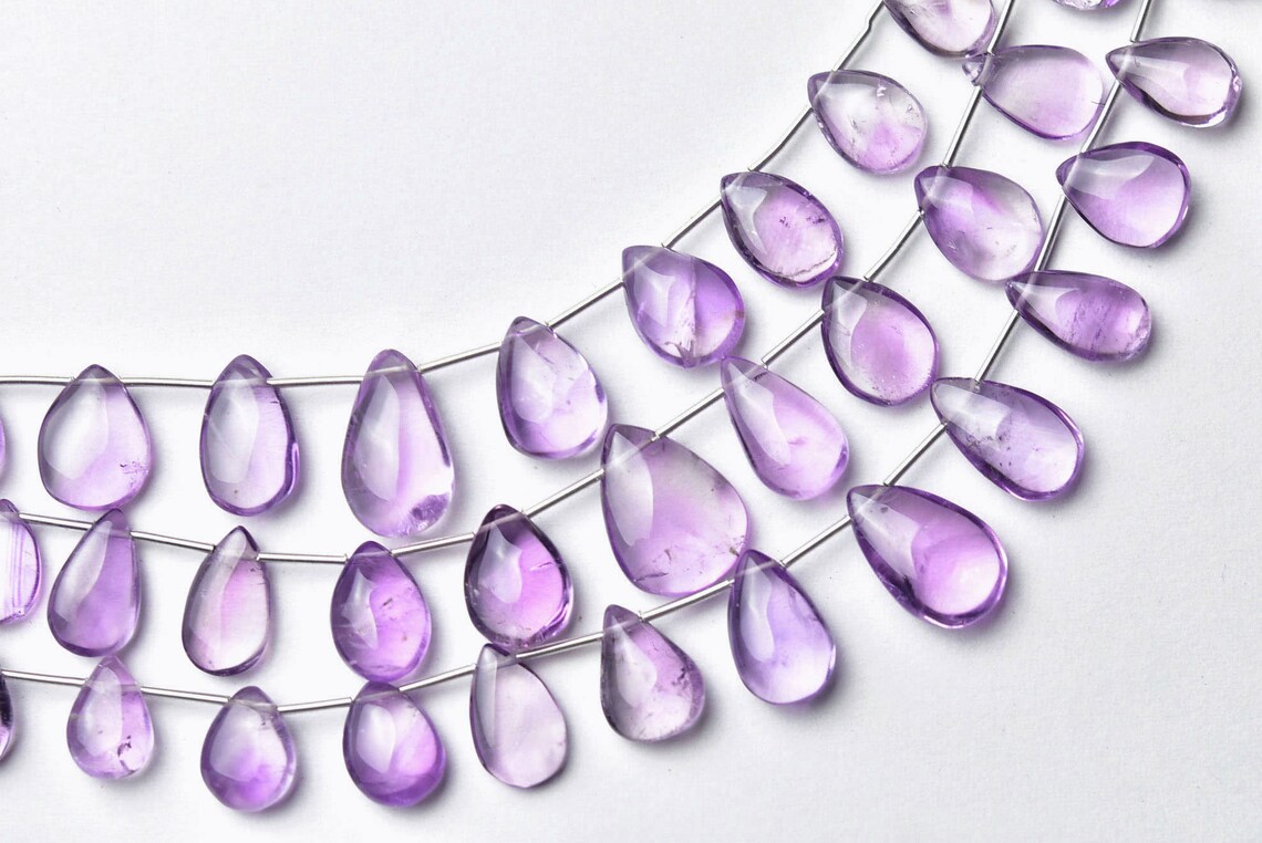 Amethyst Smooth Briolette Pear Shape, Pink Amethyst,natural Gemstone ...