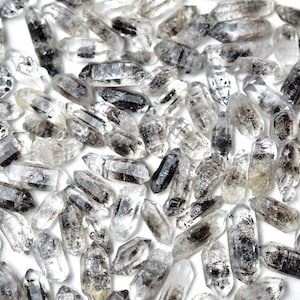 Natural Form Salt and Pepper Herkimer Diamond Quartz, Two Point ...