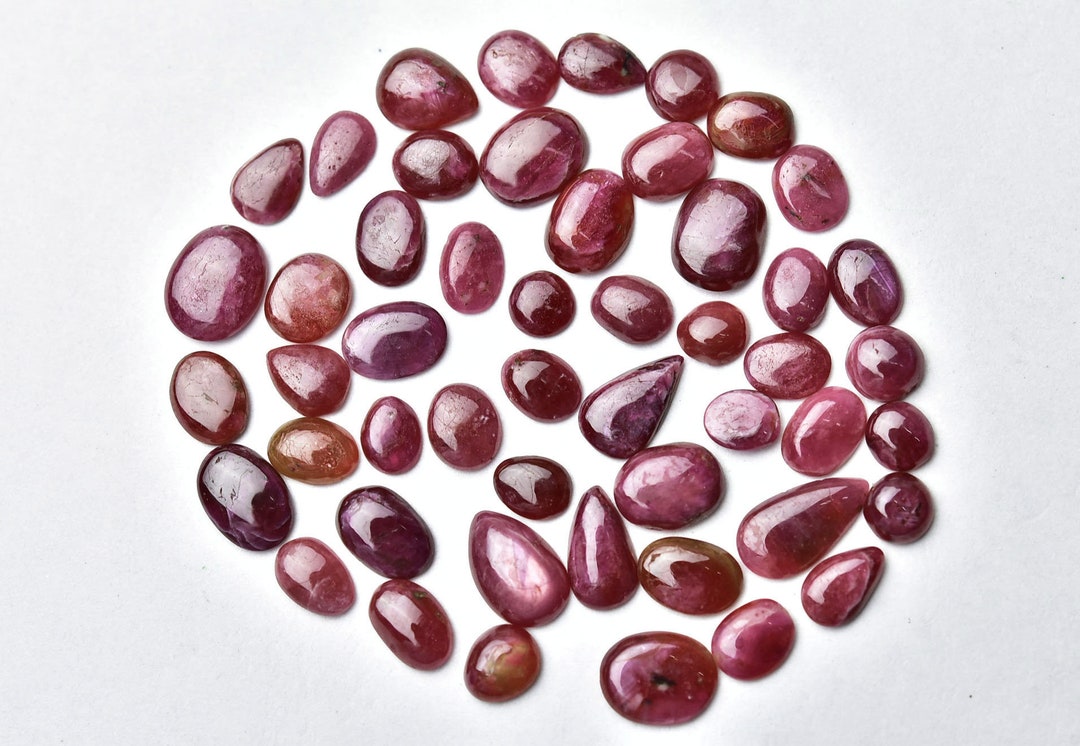 Ruby Freeform Shape Small Slices Cabs, 5 Pieces Pack, Jewelry Making ...