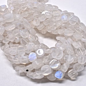 Rainbow Moonstone Coin Shape Gemstone Beads, White Natural Stones ...