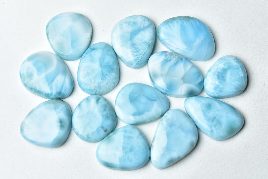 17 - 20 MM, Blue Larimar Freeform Cabochons, Smooth Blue Gemstone, Pack ...