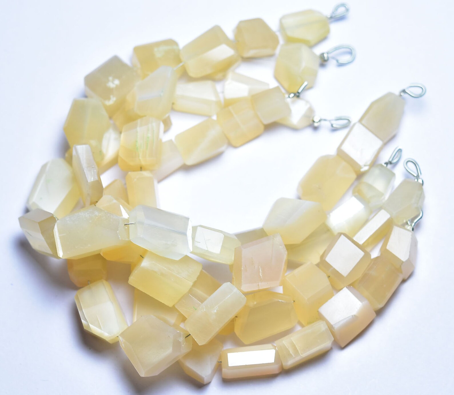 Peach Moonstone Faceted Nuggets Natural Gemstone Beads Top - Etsy
