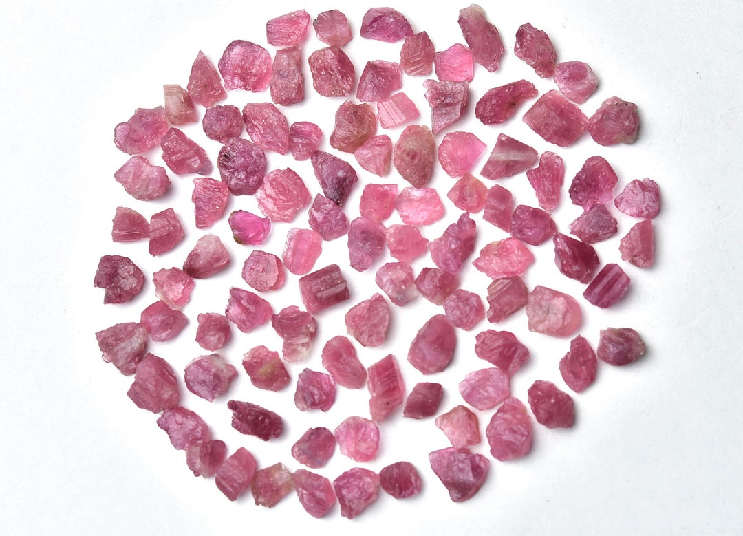 Pink Tourmaline Rough, Natural Form Shape, Small Raw Stone, Pack of 15 ...