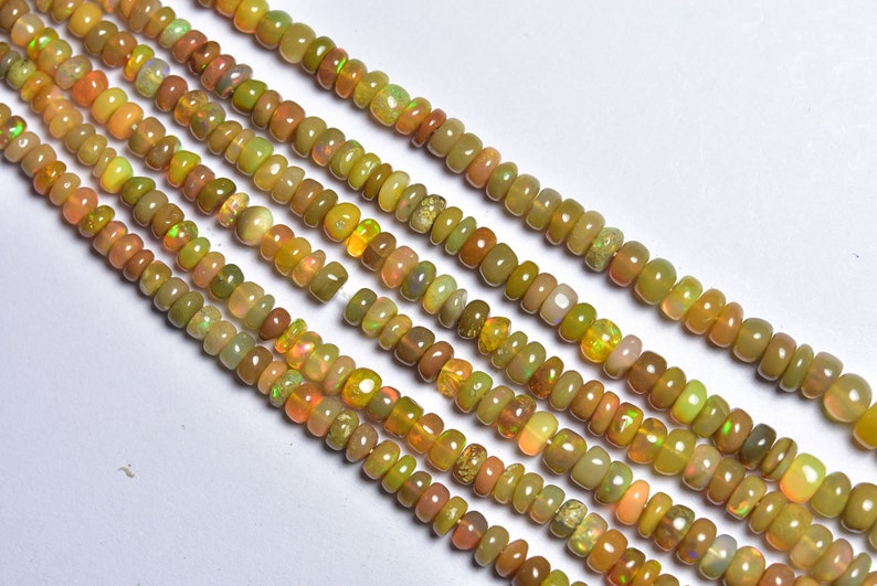 Ethiopian Opal Smooth Rondelles Brown Opal Natural AAA Grade - Etsy