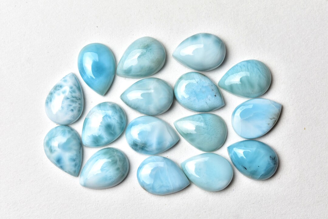 10x14 MM, Larimar Pear Drop Cabochon, Pack of 2 Pieces, Jewelry ...