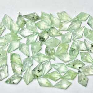 7x12 MM Prehnite Kite Shape Step Cut, Faceted Flat Back Gemstone, Pack ...