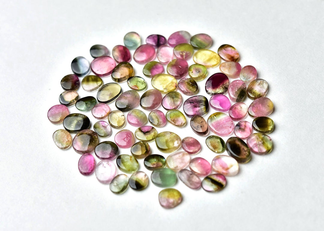 Tourmaline Watermelon Slices Freeform, Smooth Slices Gemstone, Pack of ...
