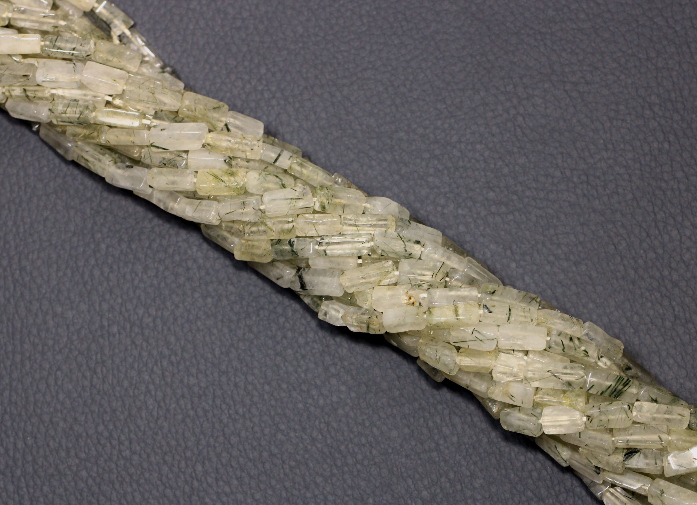 Green Rutile Quartz Smooth Rectangle BeadsNatural Semi | Etsy