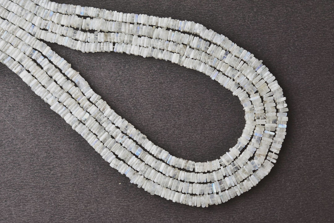 Rainbow Moonstone Smooth Flat Square Gemstone Beads, White Stones ...