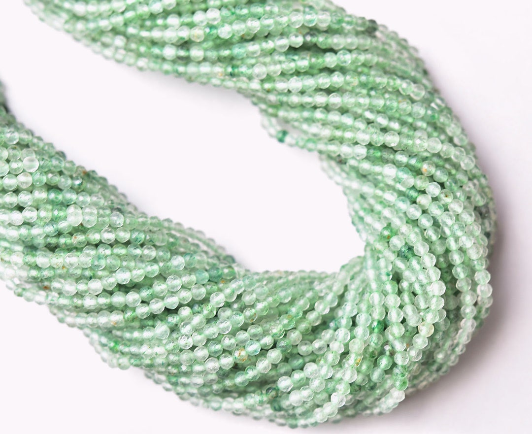 Green Strawberry Microcut Rondelle Gemstone Beads, Green Gemstones ...
