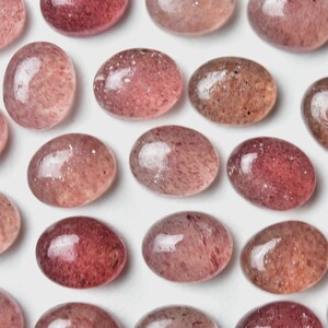 8x10 MM, Red Strawberry Quartz Oval Cabochon, Pack of 3 Pieces, Jewelry ...