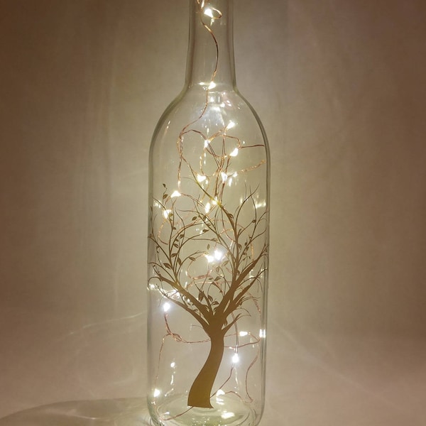 Lighted Wine Bottle - Etsy