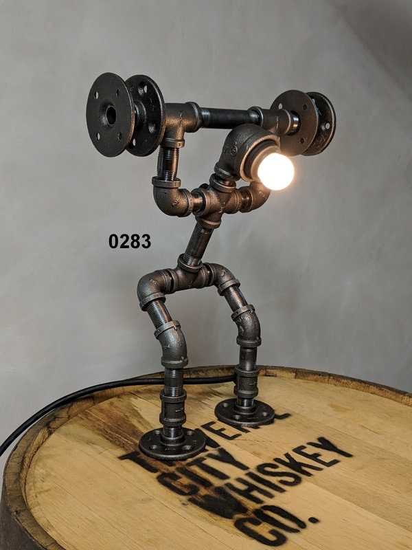 Industrial Pipe Lamp Robot Lamp Pipeman Desk Lamp Table - Etsy