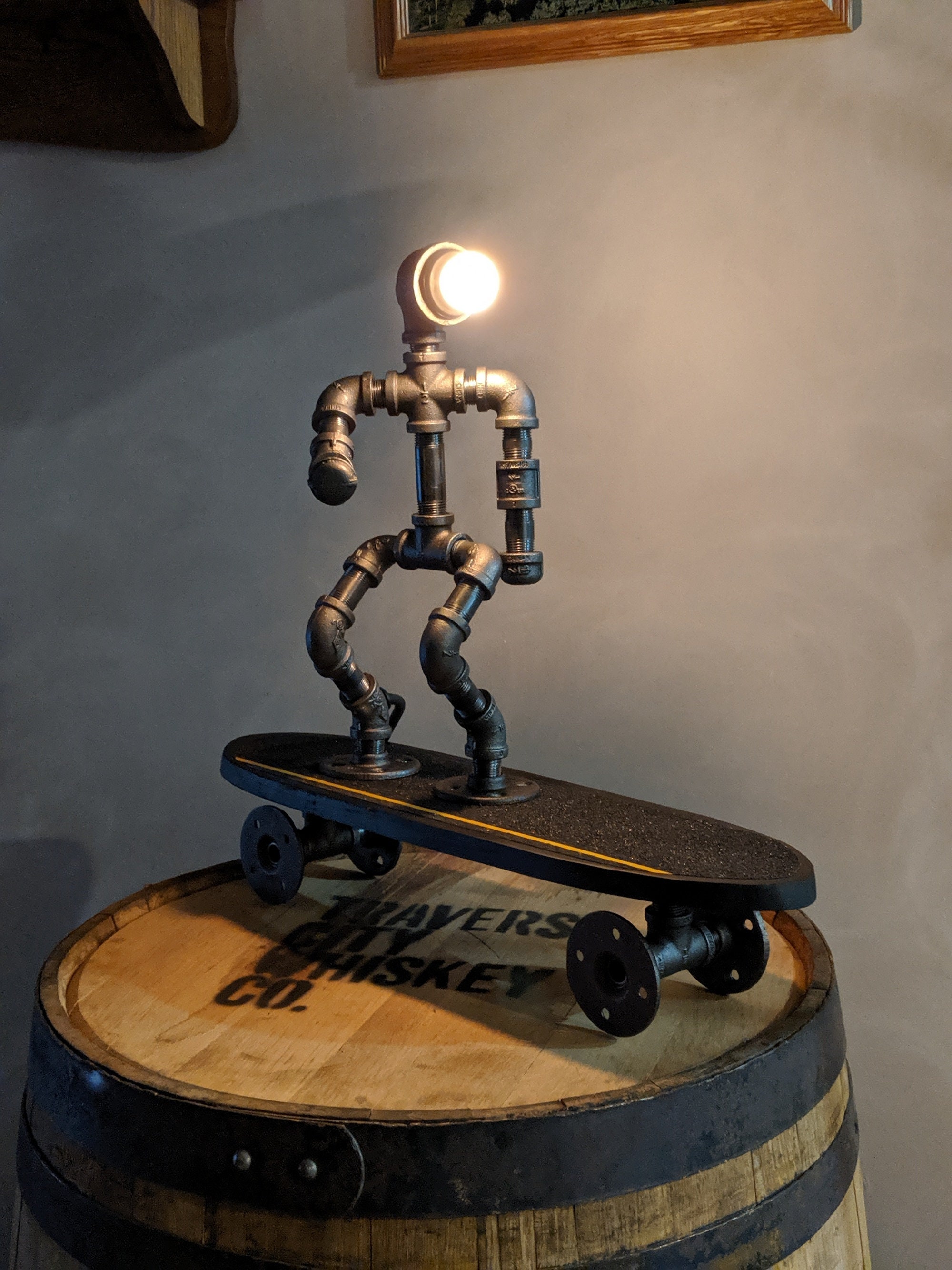Industrial Pipe Lamp Robot Lamp Pipeman Desk Lamp Table | Etsy