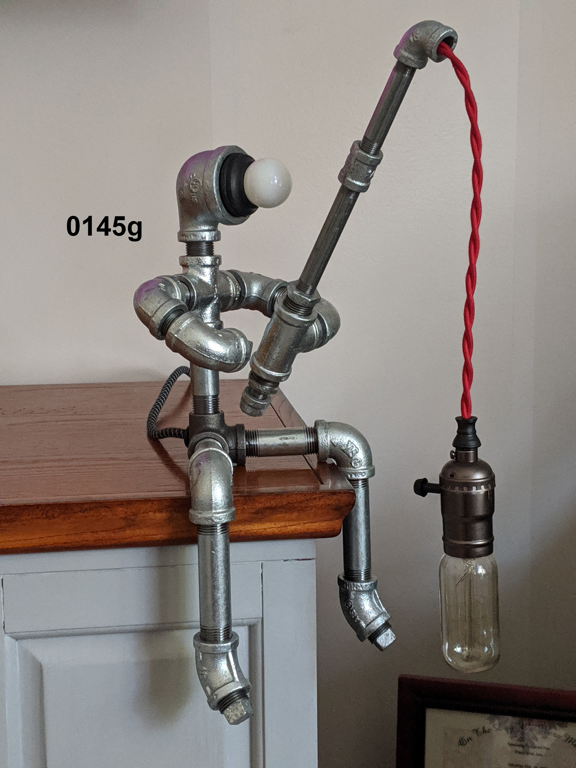 Industrial Pipe Lamp Robot Lamp Pipeman Desk Lamp Table | Etsy