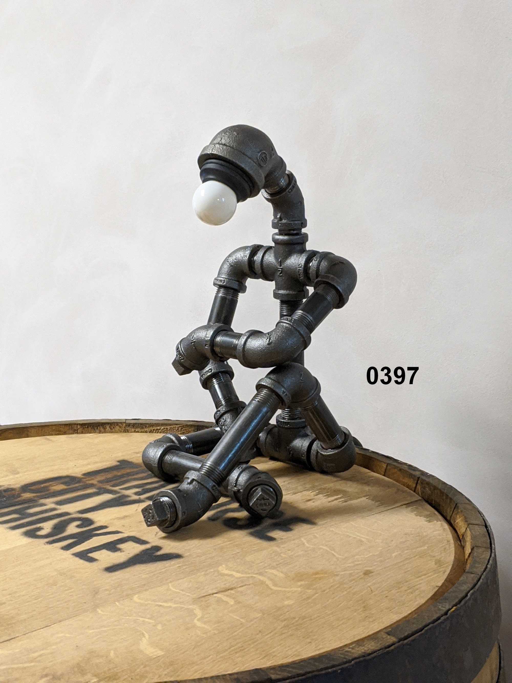 Industrial Pipe Lamp Robot Lamp Pipeman Desk Lamp Table | Etsy