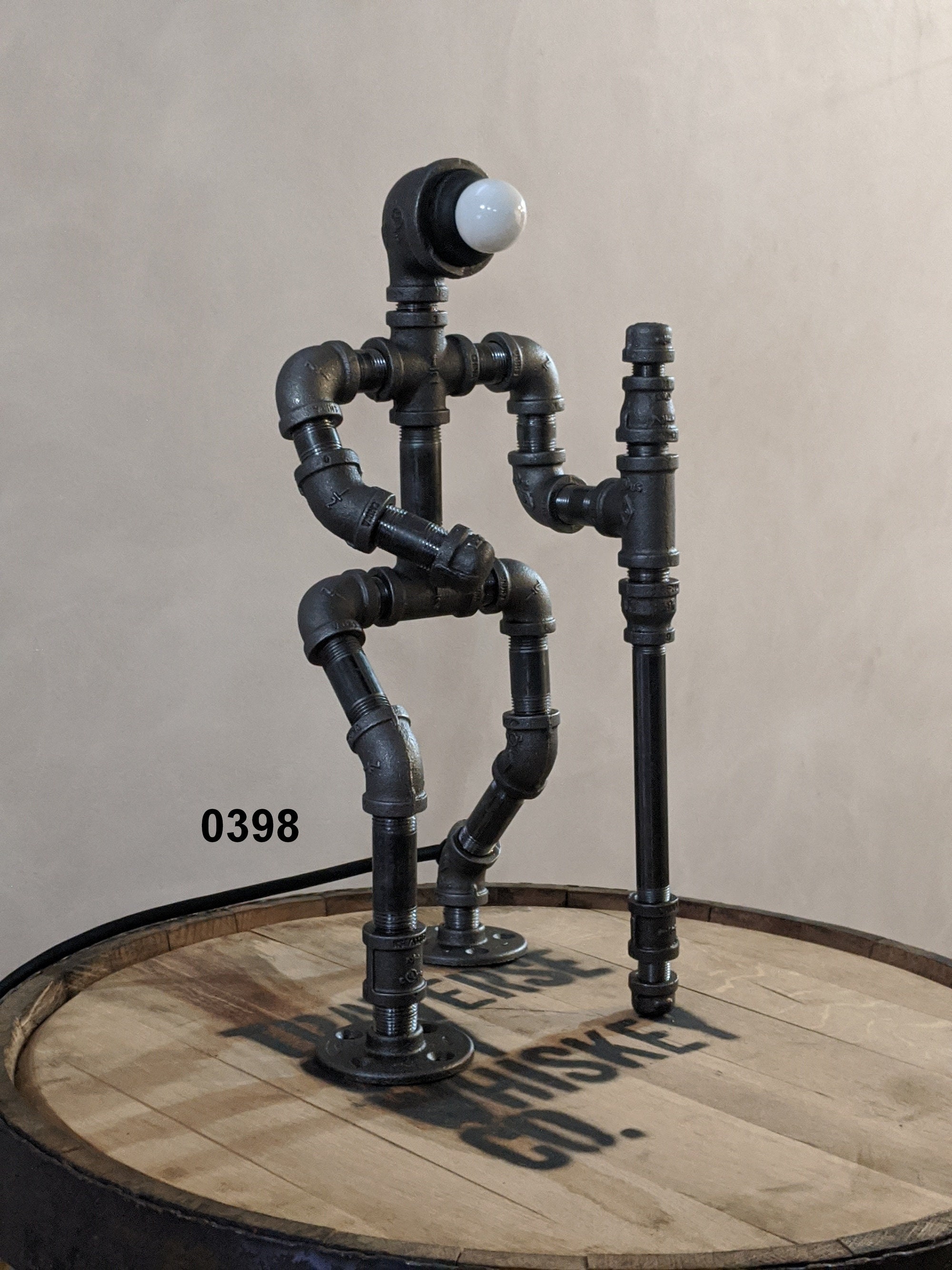 Industrial Pipe Lamp Pipe Lamp Pipeman Robot Lamp Desk | Etsy