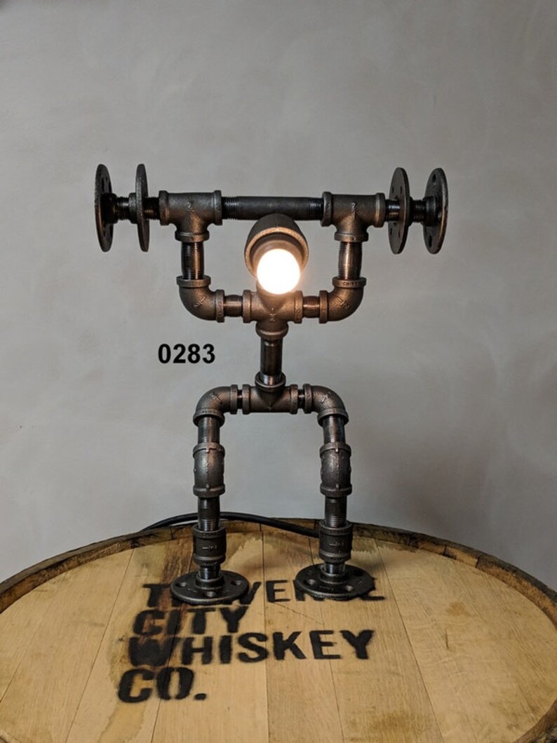 Industrial Pipe Lamp; Robot Lamp; Pipeman, Desk Lamp, Table Lamp; Pipe ...