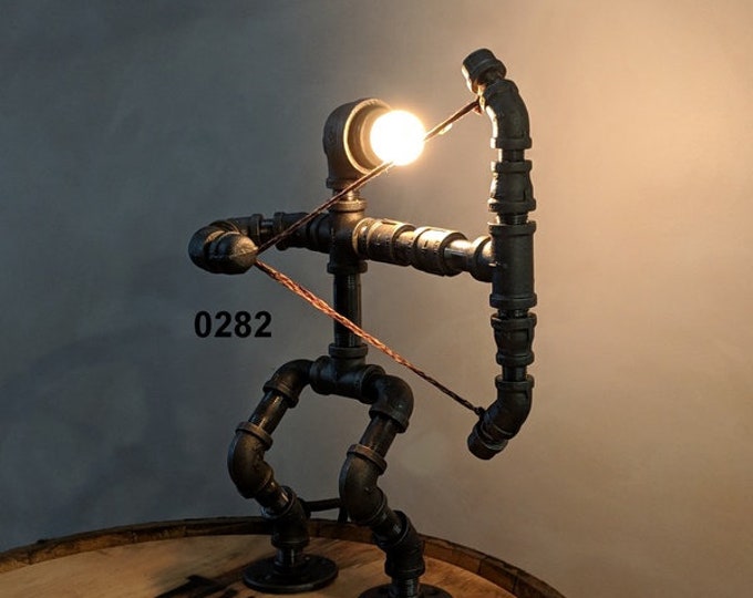 Industrial Pipe Lamp; Robot Lamp; Pipeman, Desk Lamp, Table Lamp; Pipe ...