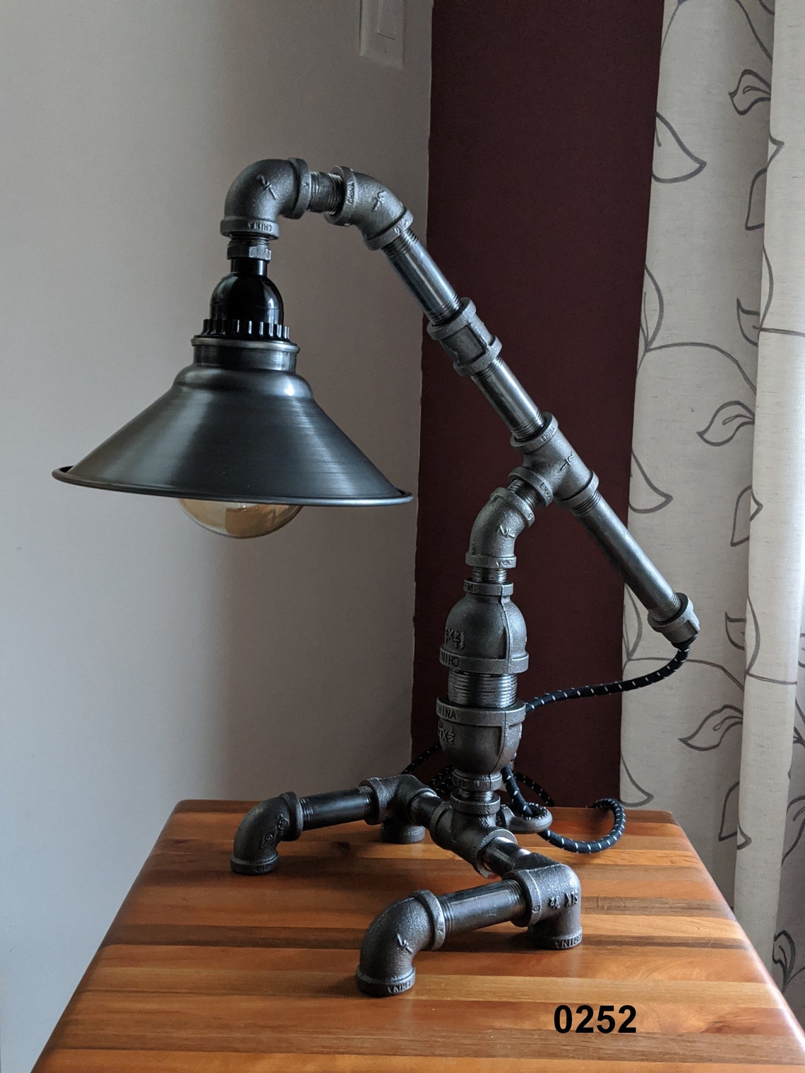 Industrial Pipe Lamp, Edison Lamp, Table Lamp, Desk Lamp, Accent Lamp ...