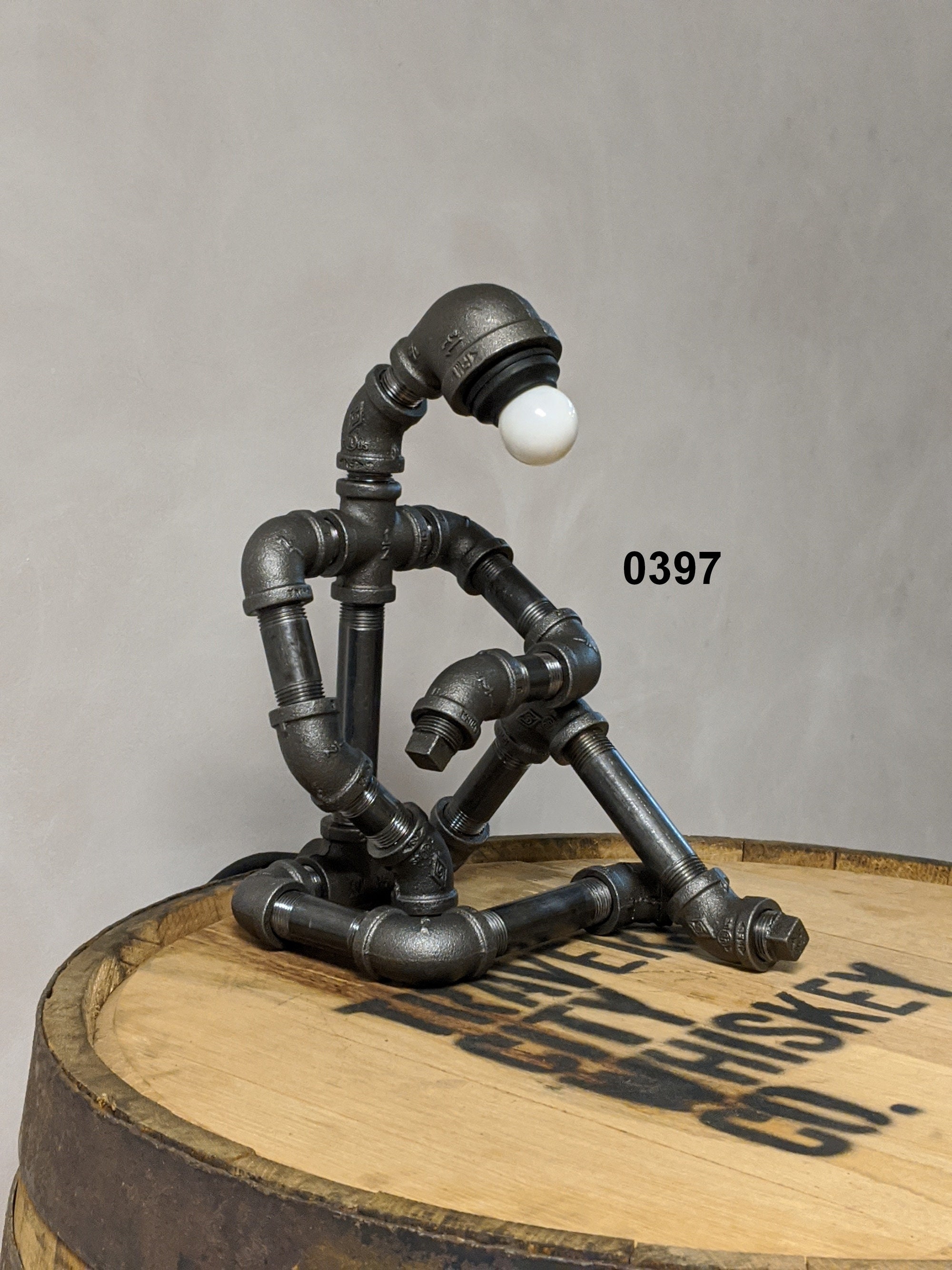 Industrial Pipe Lamp Robot Lamp Pipeman Desk Lamp Table | Etsy