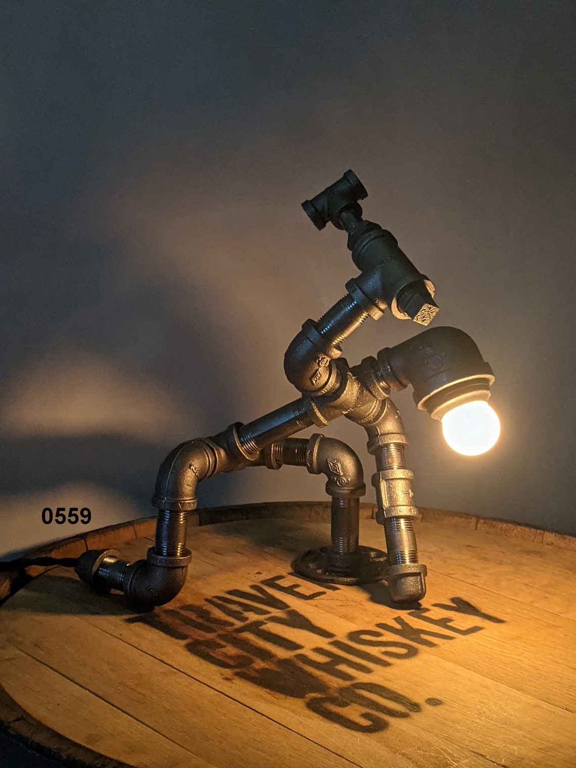 PipeMan Hammer Industrial Pipe Lamp Lighting Accent | Etsy