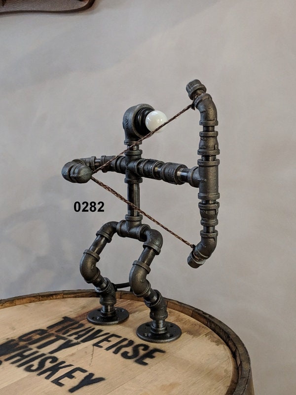 Industrial Pipe Lamp Robot Lamp Pipeman Desk Lamp Table - Etsy