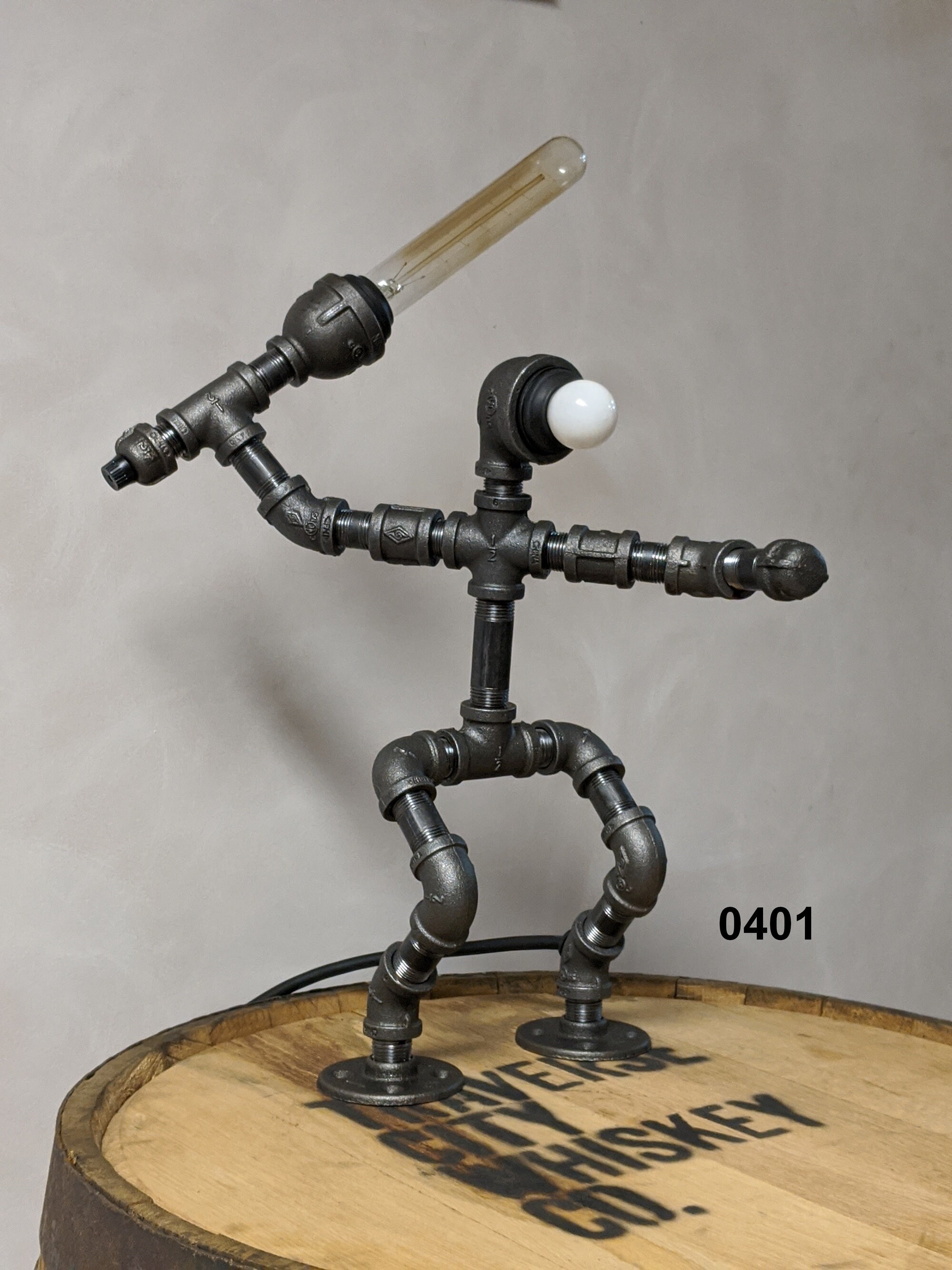 Industrial Pipe Lamp Robot Lamp Pipeman Desk Lamp Table | Etsy