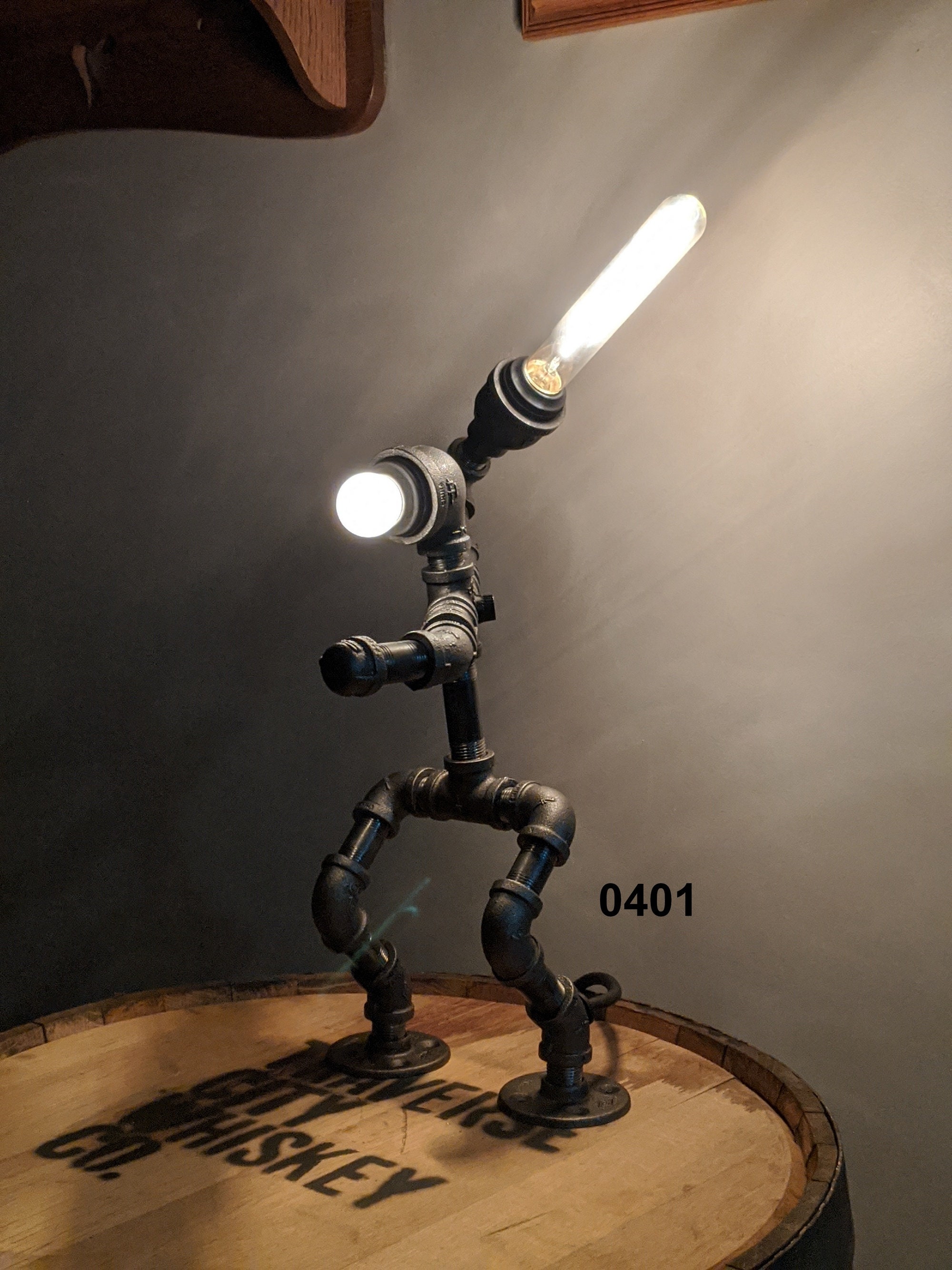 Industrial Pipe Lamp Robot Lamp Pipeman Desk Lamp Table | Etsy
