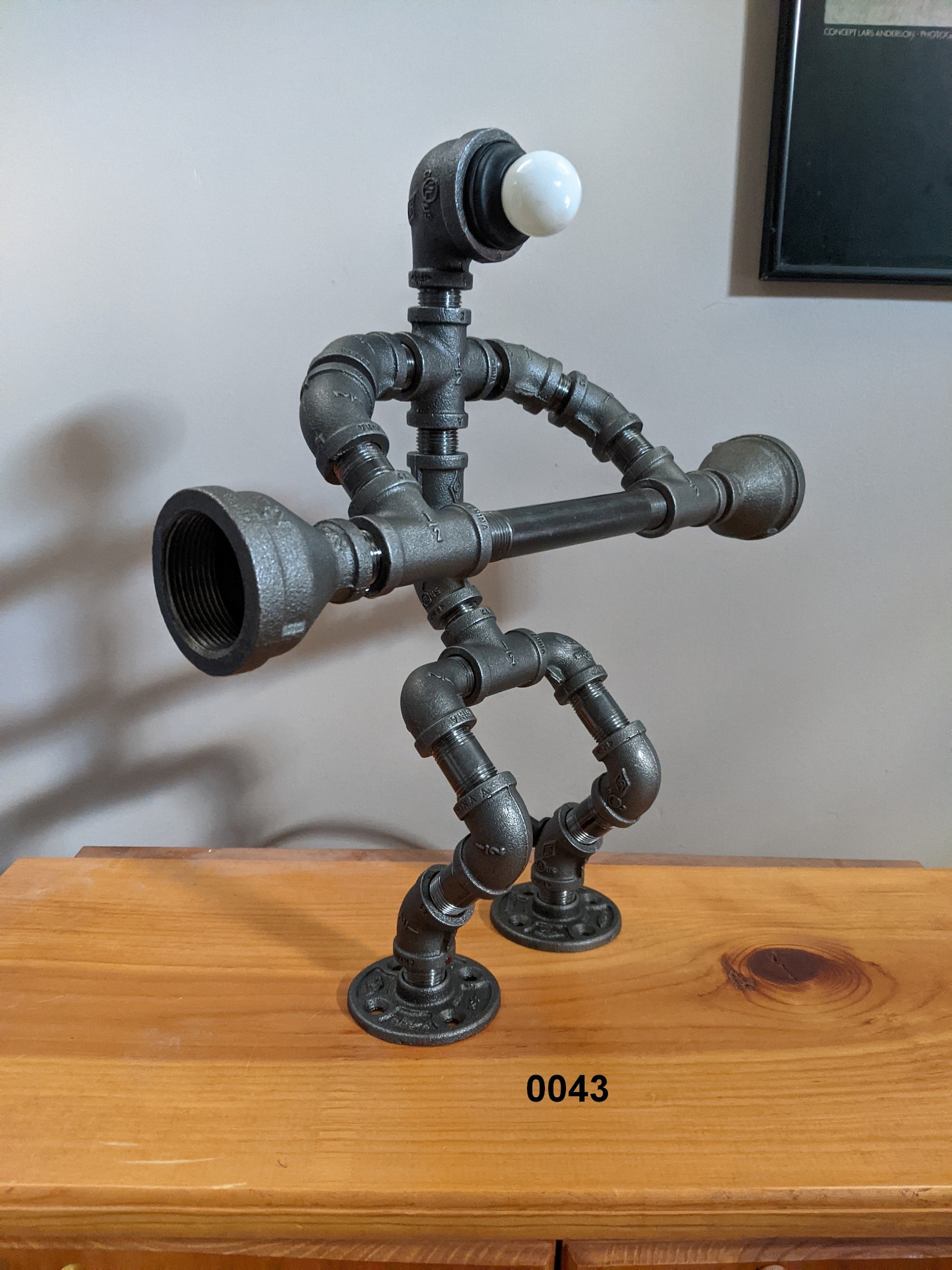 Industrial Pipe Lamp Pipe Lamp Pipeman Robot Lamp Desk - Etsy