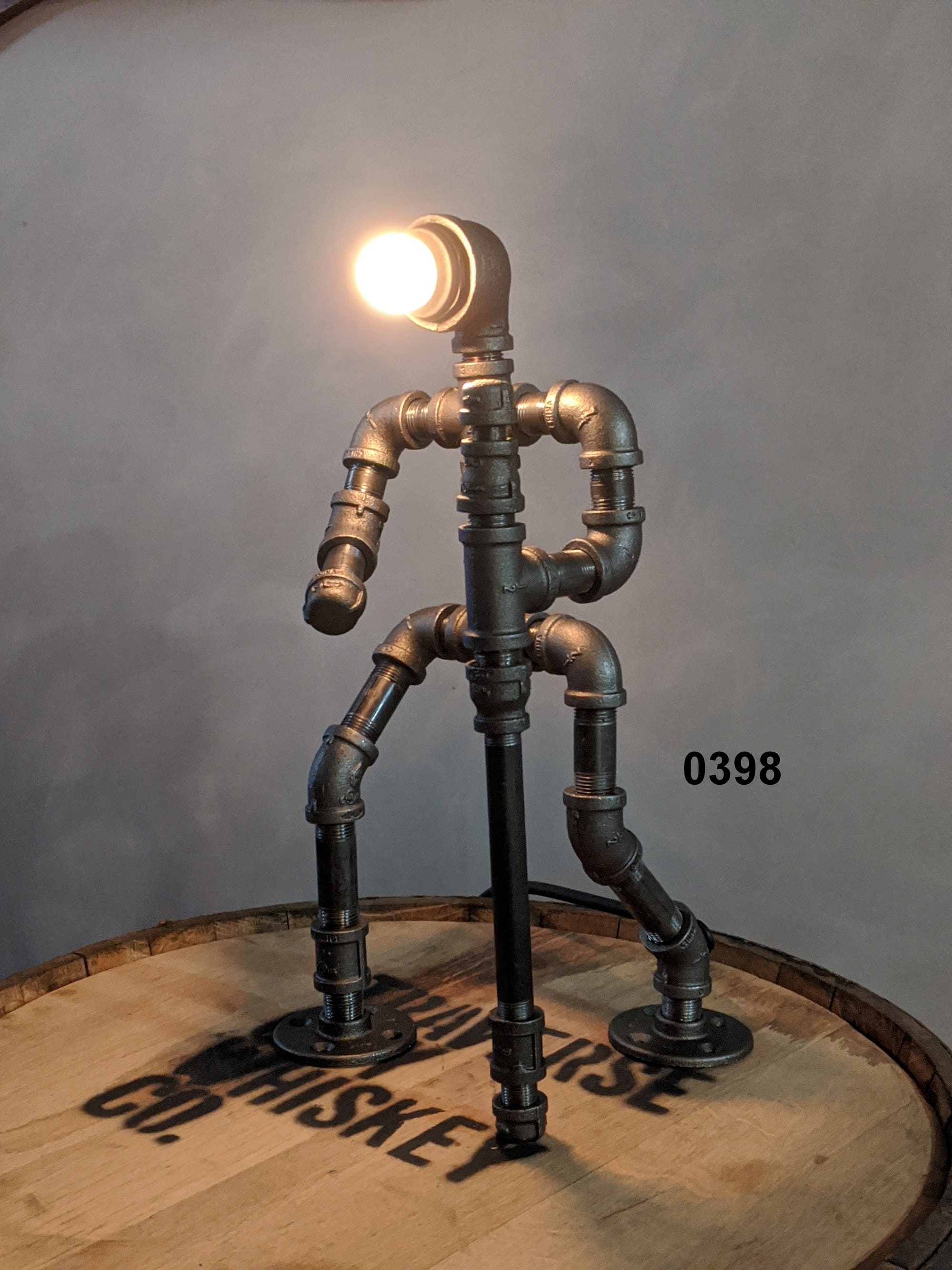 Industrial Pipe Lamp Pipe Lamp Pipeman Robot Lamp Desk | Etsy