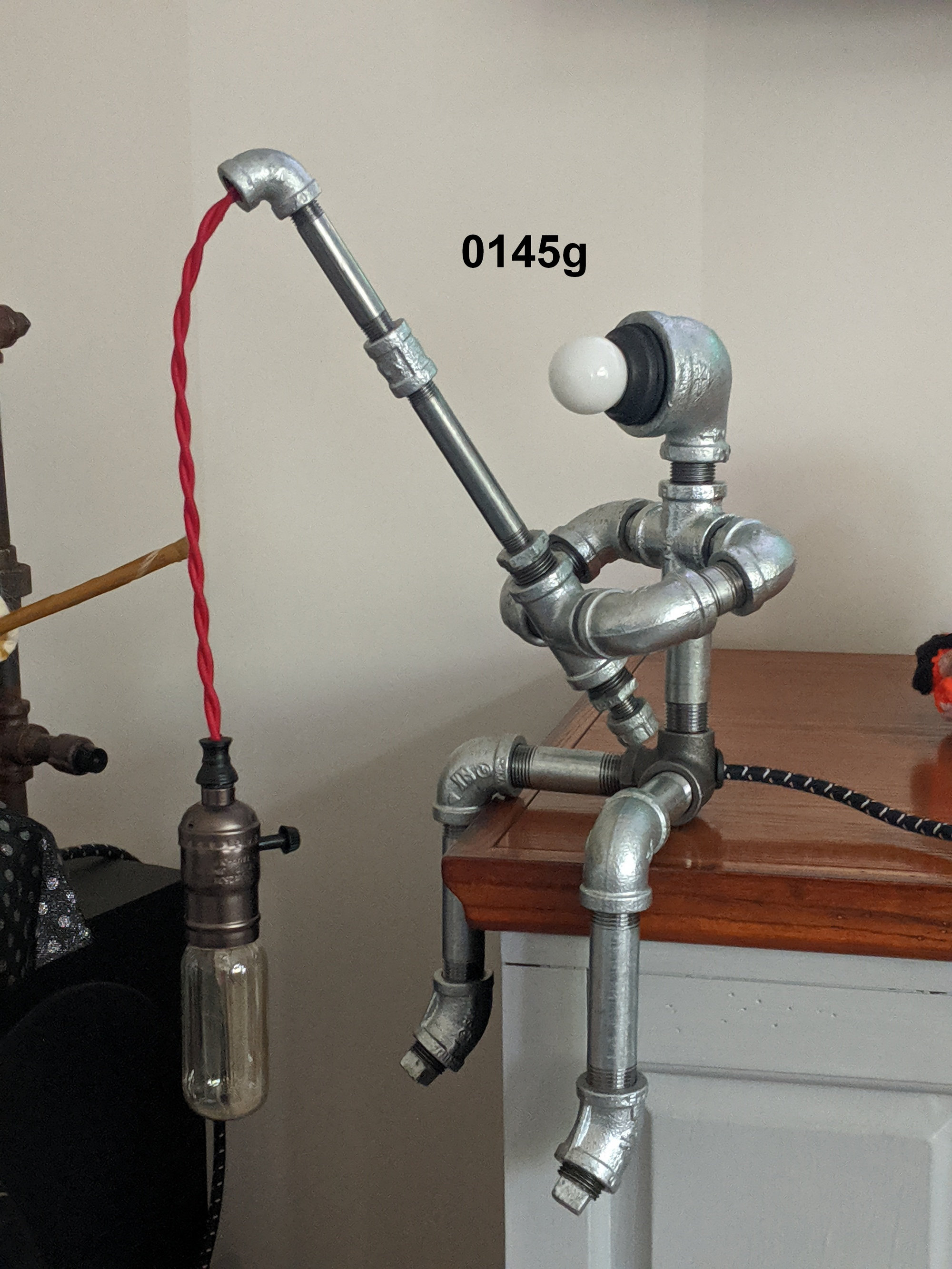 Industrial Pipe Lamp Robot Lamp Pipeman Desk Lamp Table - Etsy UK