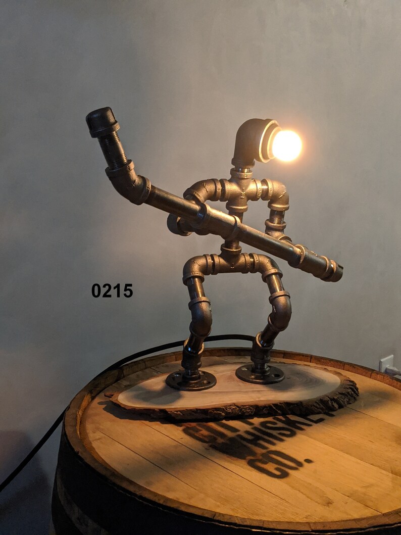 Industrial Pipe Lamp Pipe Lamp Pipeman Robot Lamp Desk - Etsy
