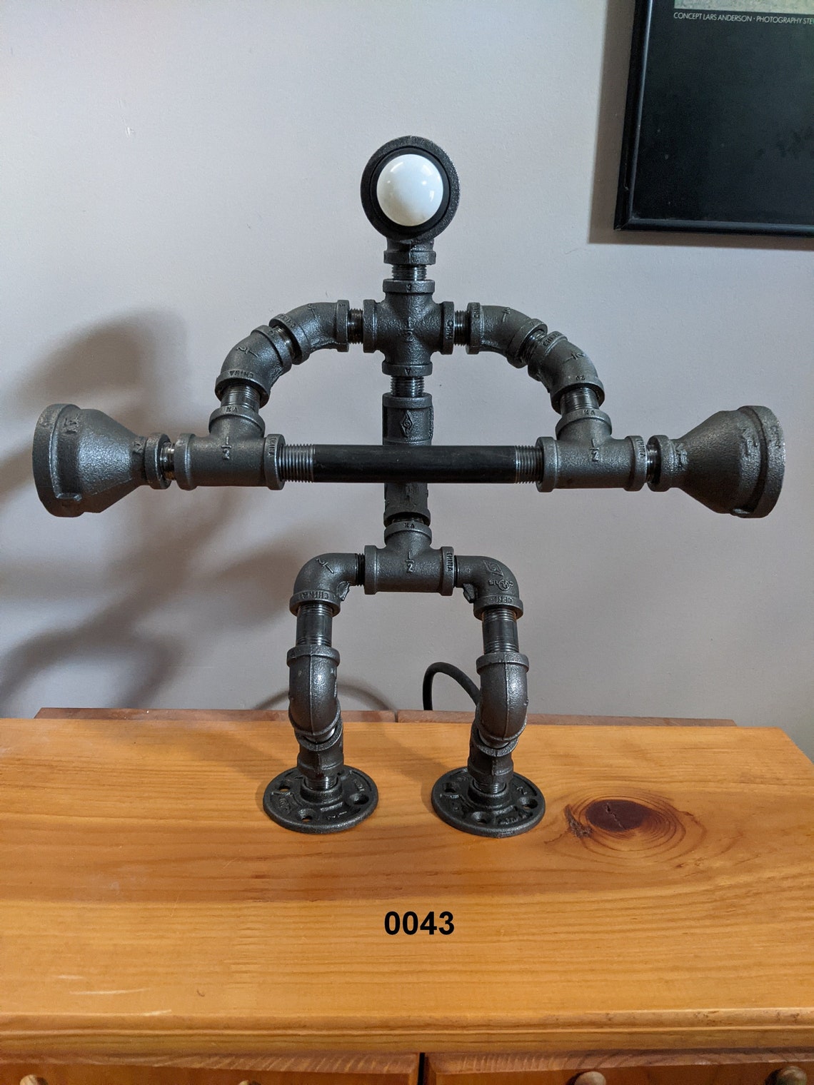 Industrial Pipe Lamp Pipe Lamp Pipeman Robot Lamp Desk - Etsy