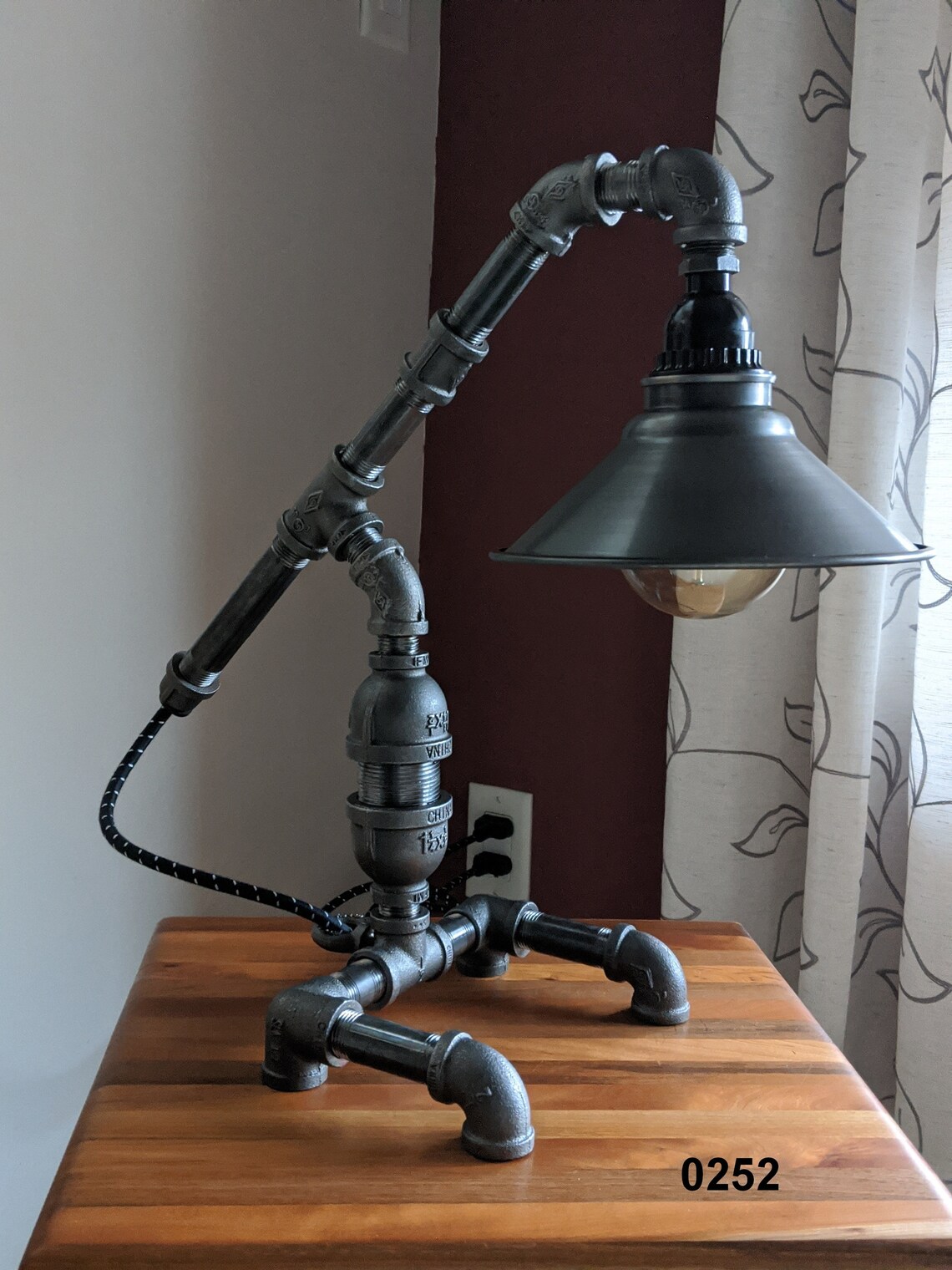 Industrial Pipe Lamp, Edison Lamp, Table Lamp, Desk Lamp, Accent Lamp ...
