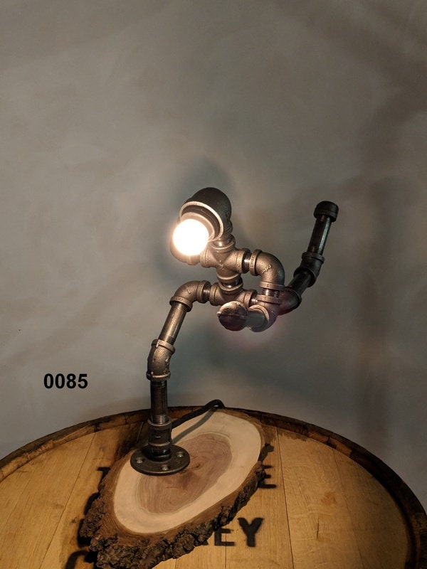 Industrial Pipe Lamp Pipe Lamp Pipeman Robot Lamp Desk | Etsy
